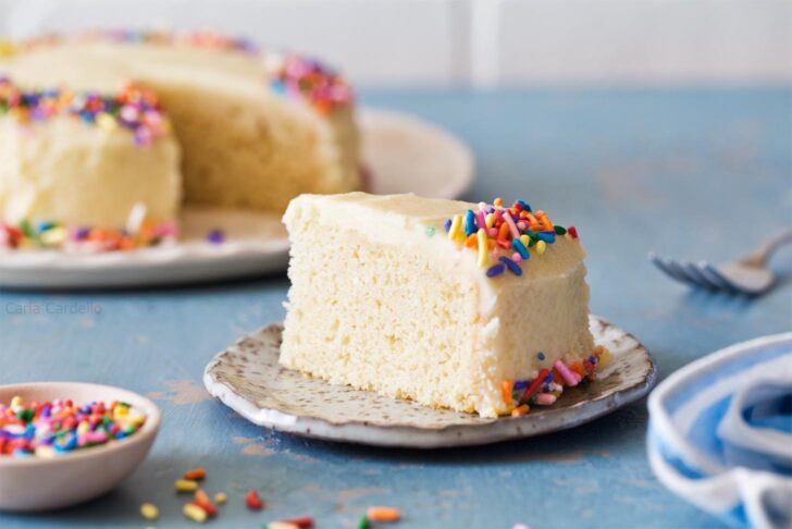 Small Vanilla Cake Recipe (6 Inch) - Homemade In The Kitchen