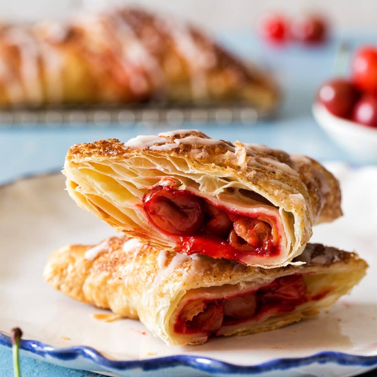 Cherry Turnovers (With Puff Pastry) - Homemade In The Kitchen