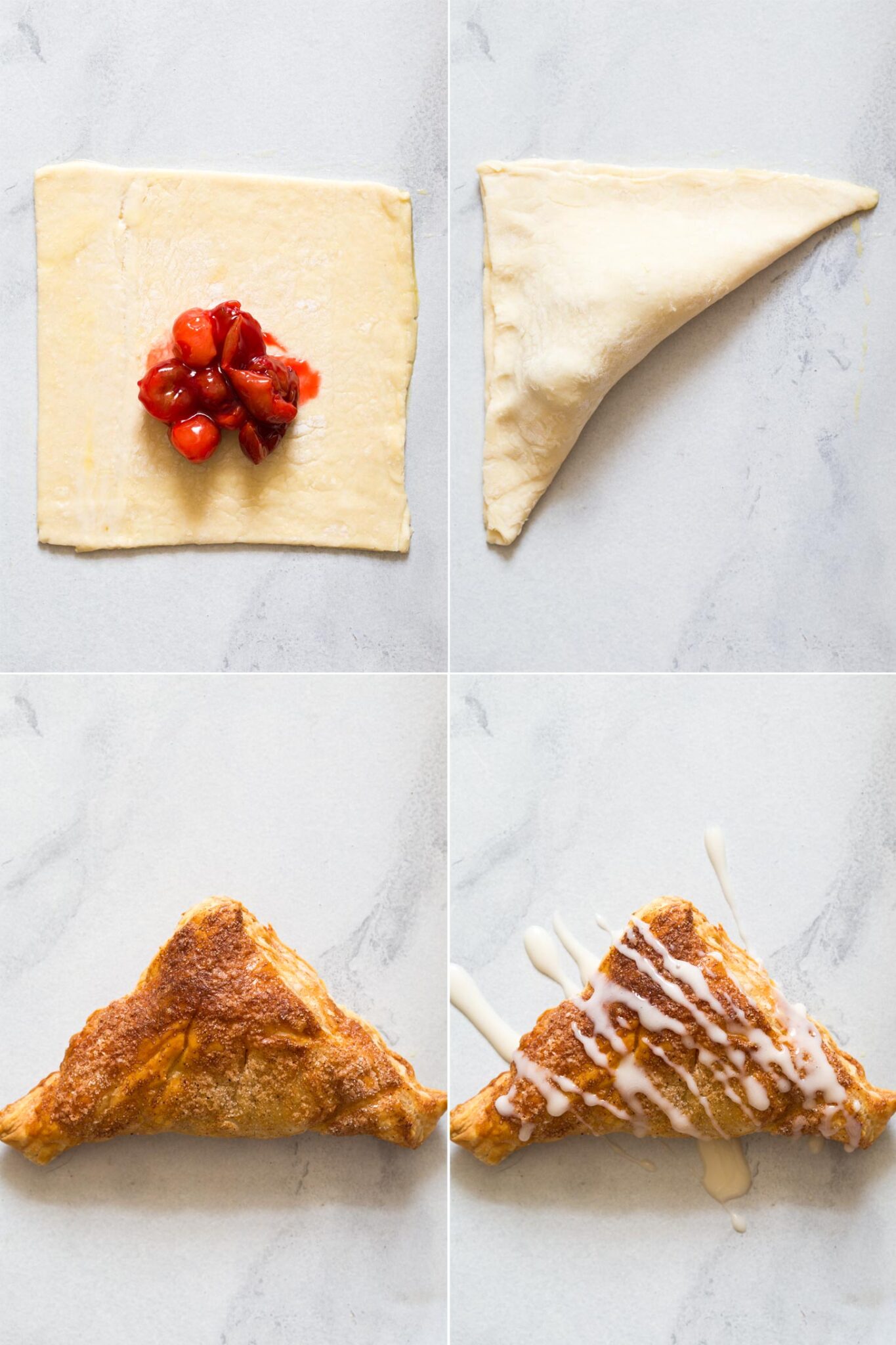 Cherry Turnovers (With Puff Pastry) - Homemade In The Kitchen