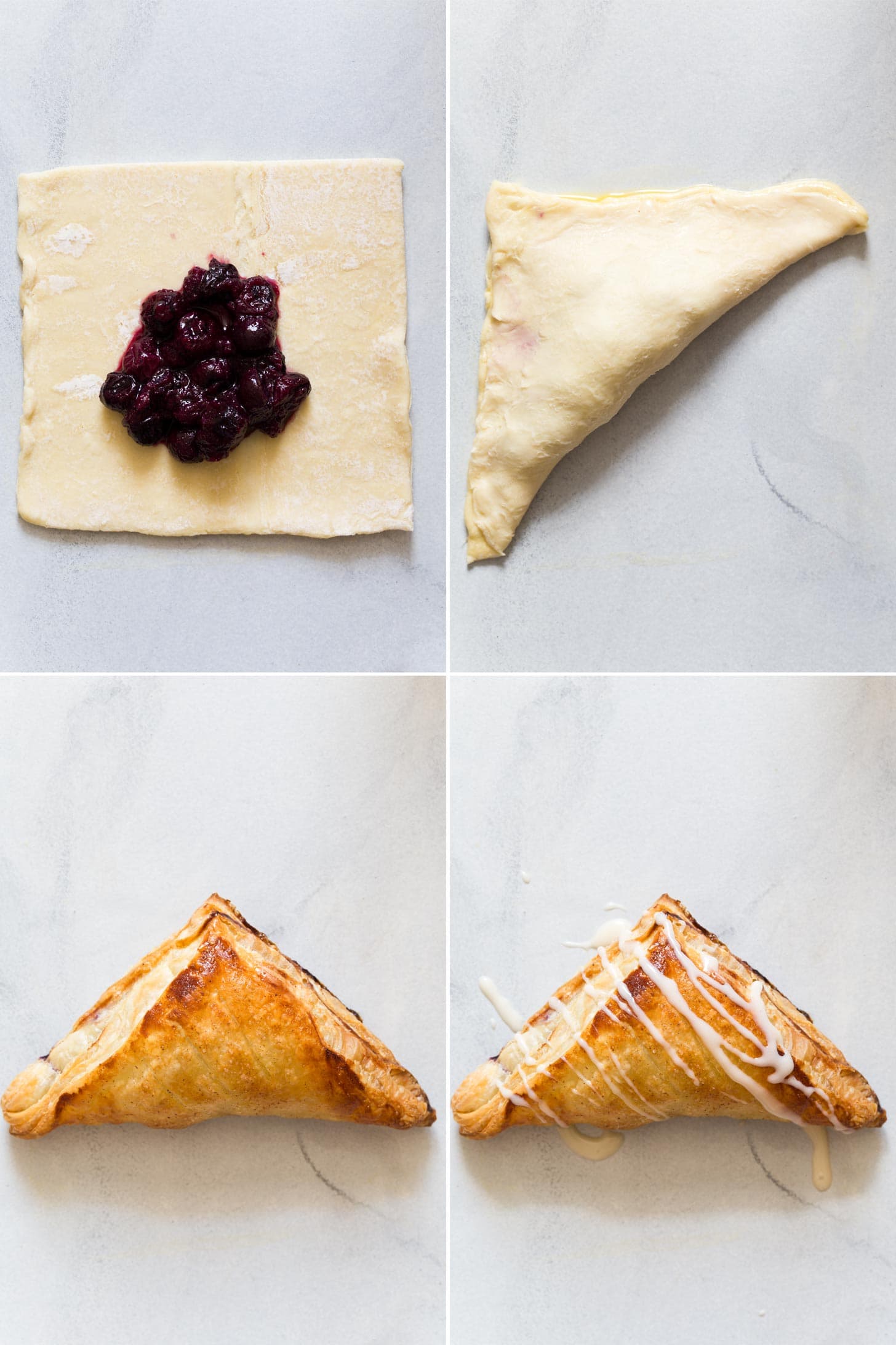 Blueberry Turnovers (With Puff Pastry) - Homemade In The Kitchen