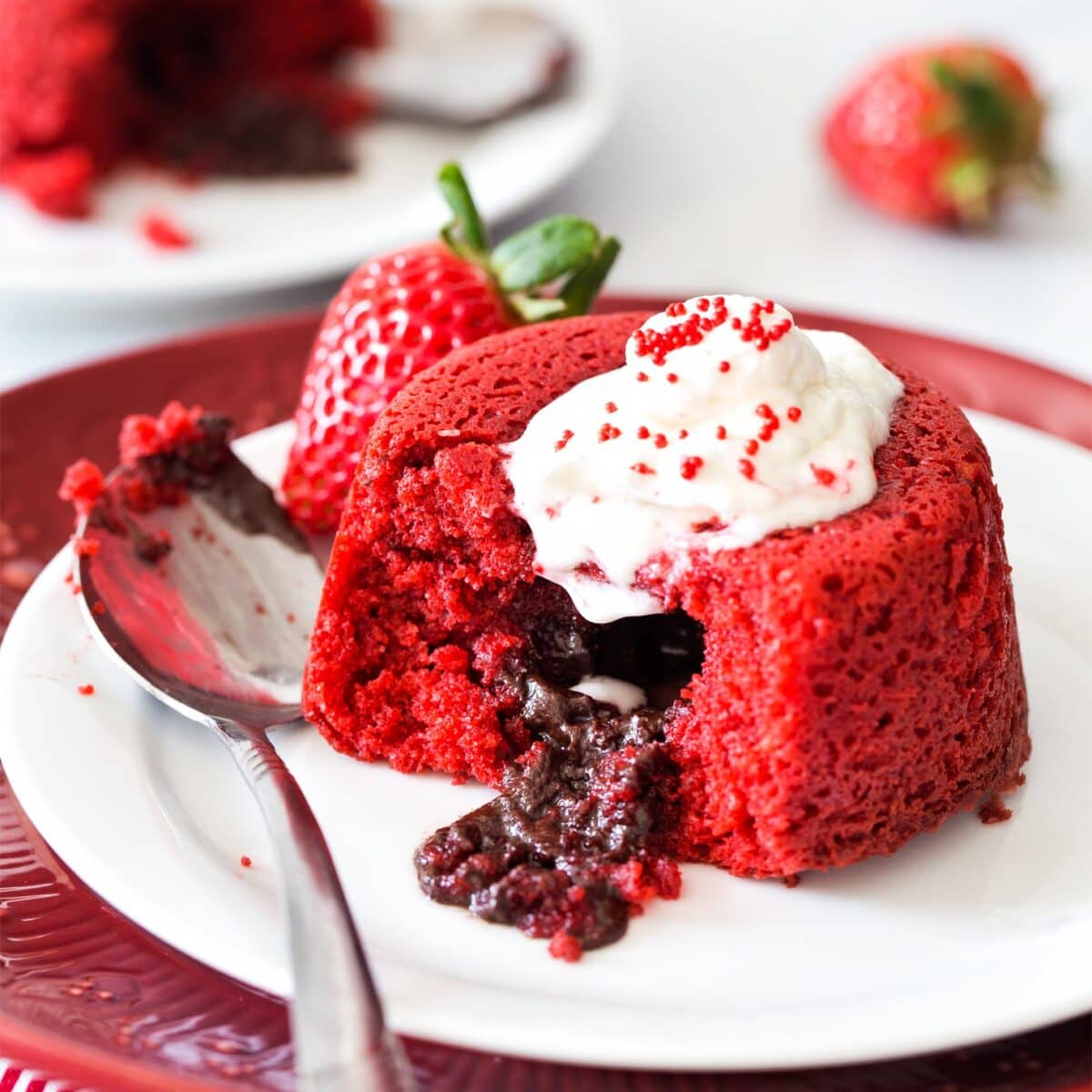 Red Velvet Lava Cakes - Homemade In The Kitchen