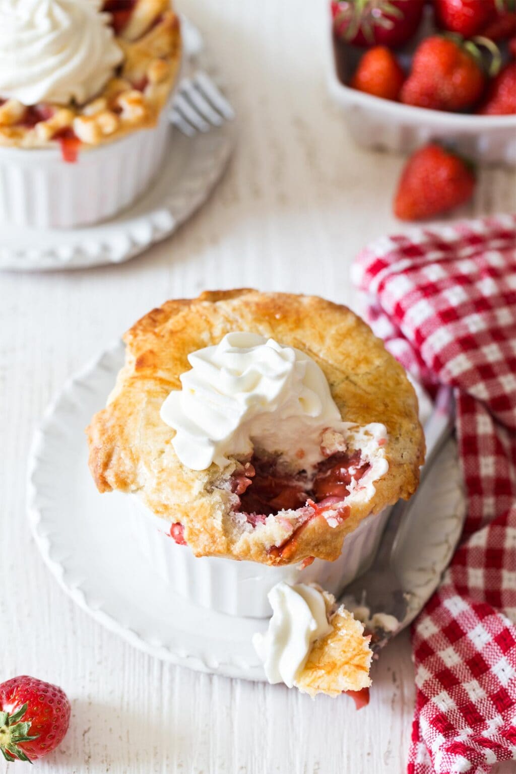 Mini Strawberry Pies (In Ramekins) - Homemade In The Kitchen